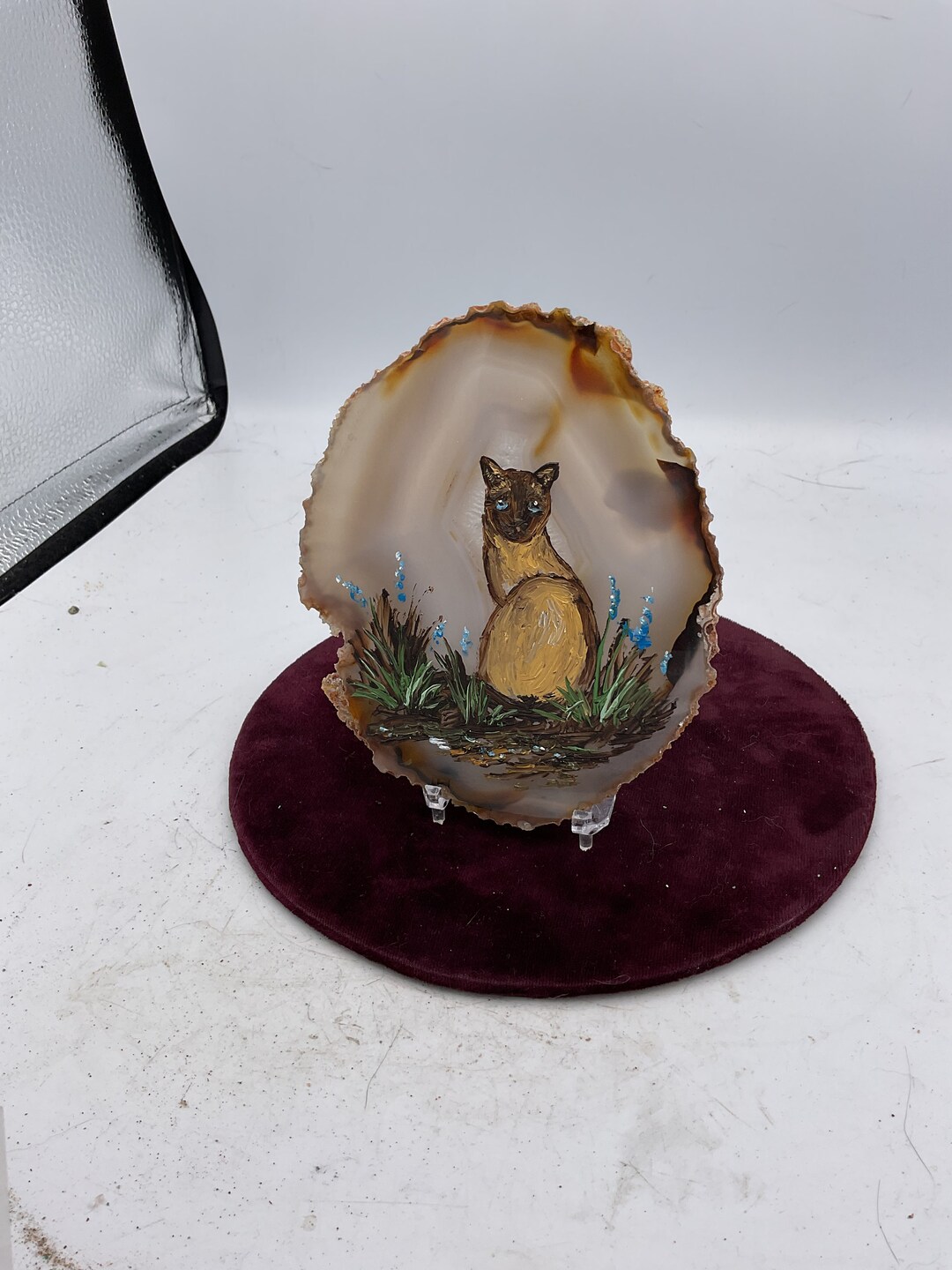 Siamese Cat on Brazilian Agate - Etsy