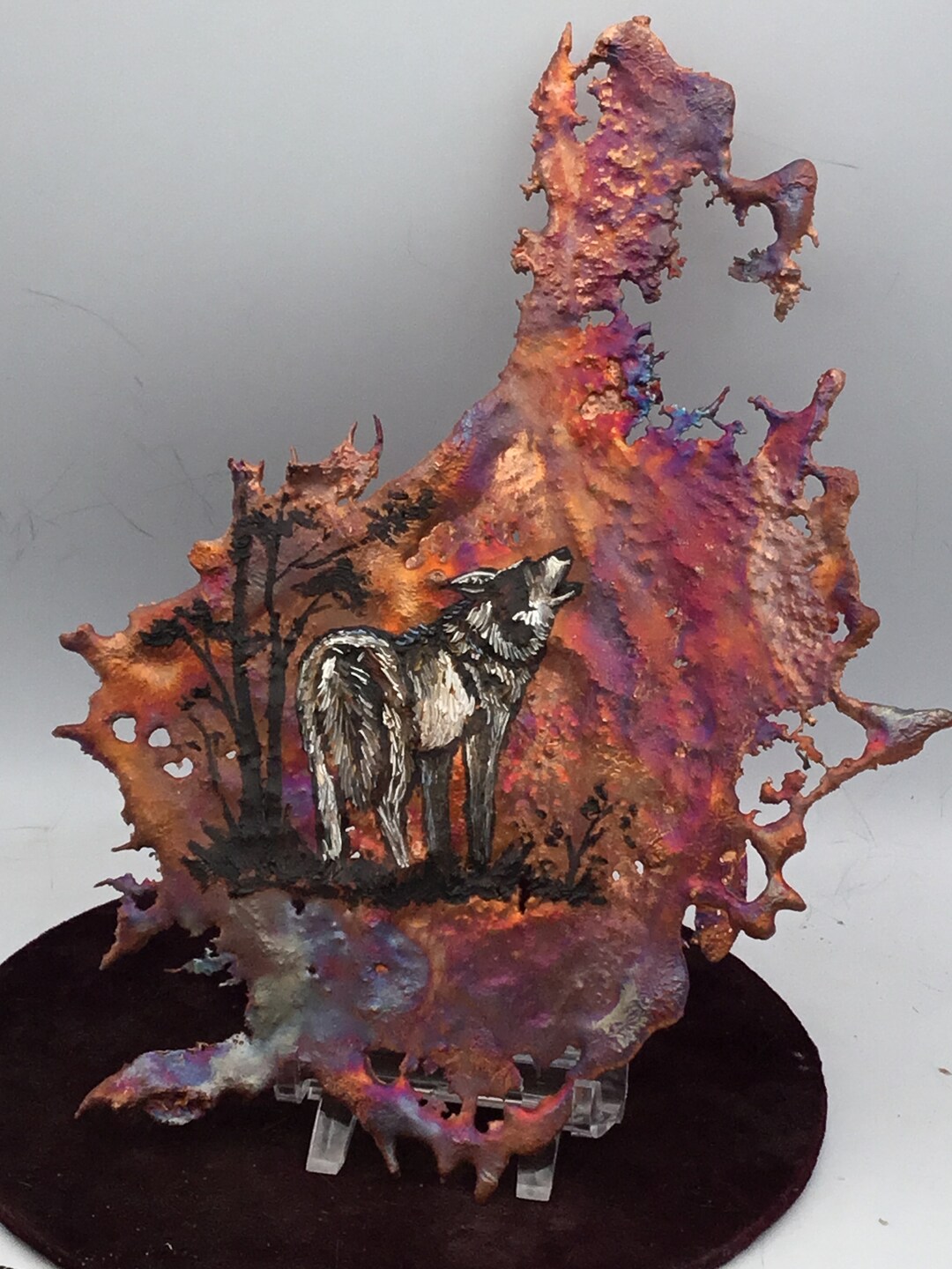 Wolf on Copper Splash - Etsy