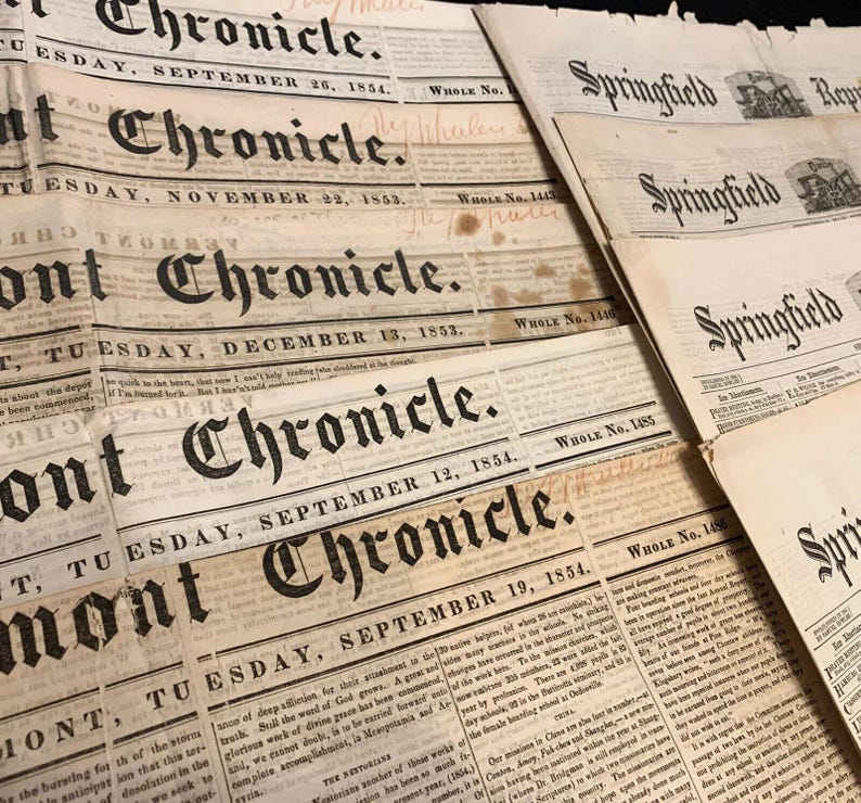 Old Newspaper From 1800s - Etsy