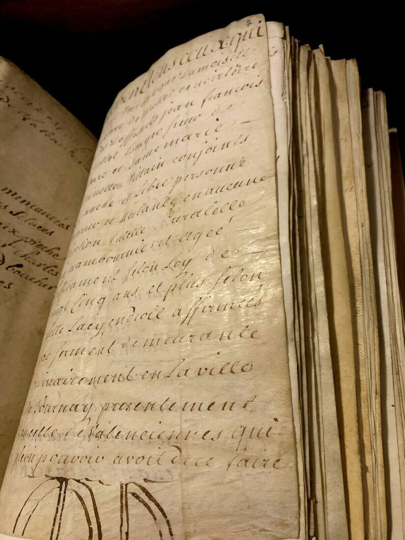 1688-1750 PARCHMENT MANUSCRIPTS BOOK - Compendium of Antique Documents ...