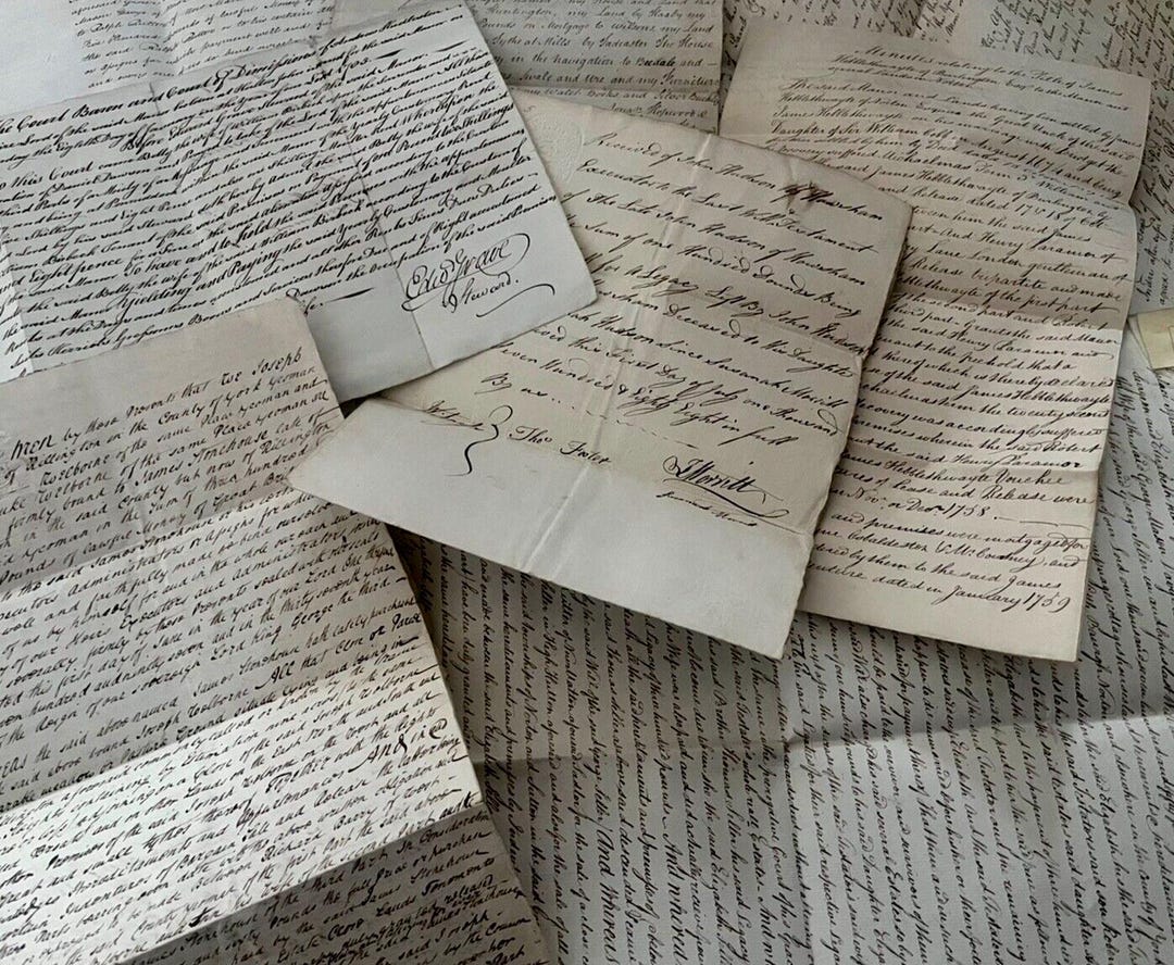 Authentic Handwritten Paper Document in English From 1700s - Etsy