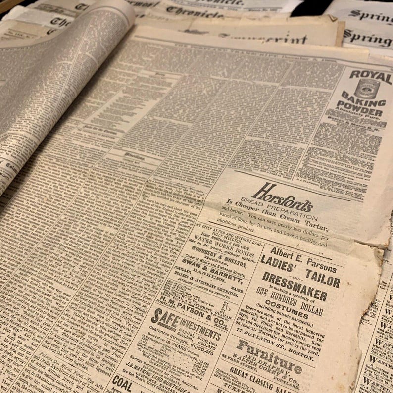 Old Newspaper From 1800s - Etsy