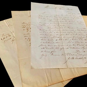 Old Signed Letter From 1800s – Vintage Manuscript for Restoration ...