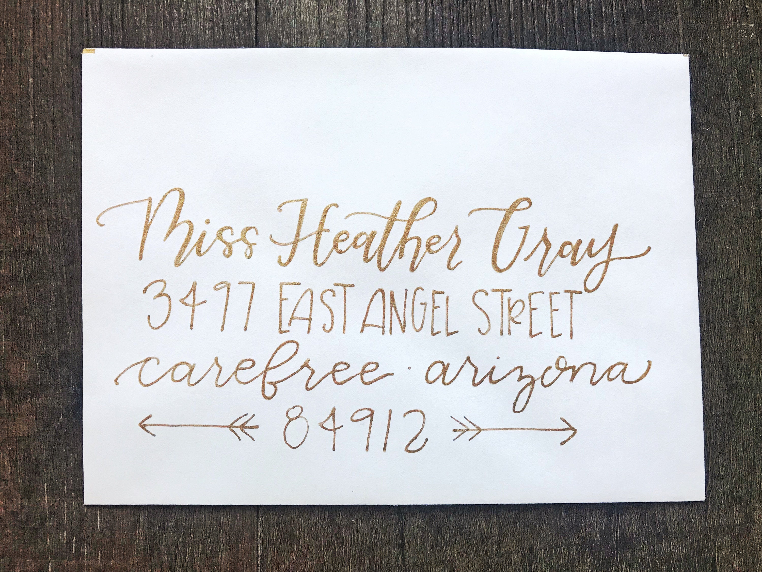 Heather Modern Calligraphy Envelope | Etsy