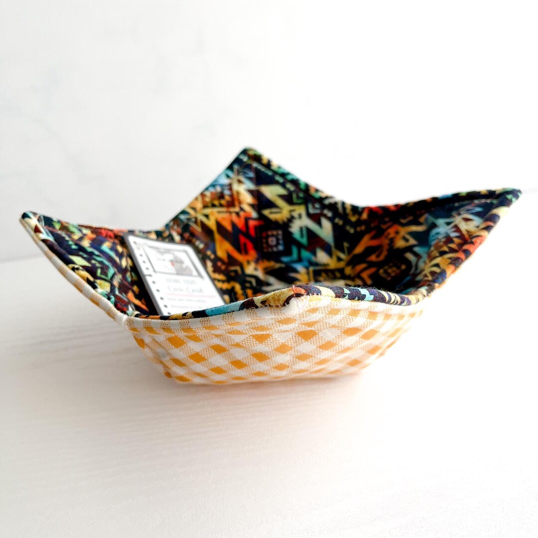 Aztec Bowl Cozy | Gingham | Bowl Cozies | Microwaveable | Reversible ...