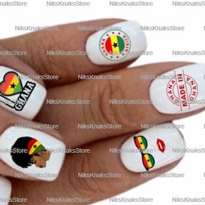 Ghana DIY Manicure Africa Ghanaian Pride Nail Art. Buy 2 Sets Get 1 ...