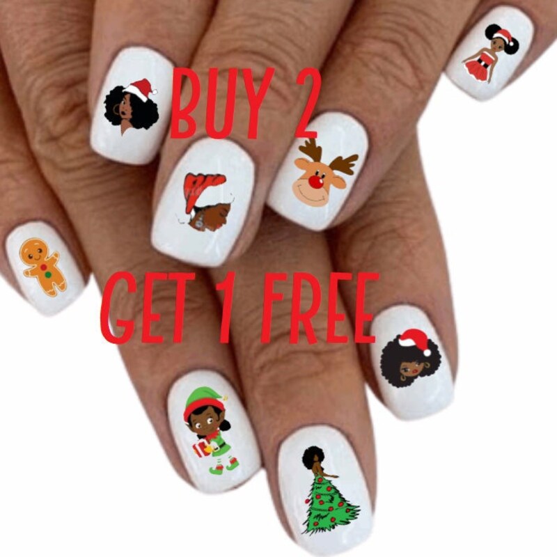 Christmas Nail Decals - Etsy