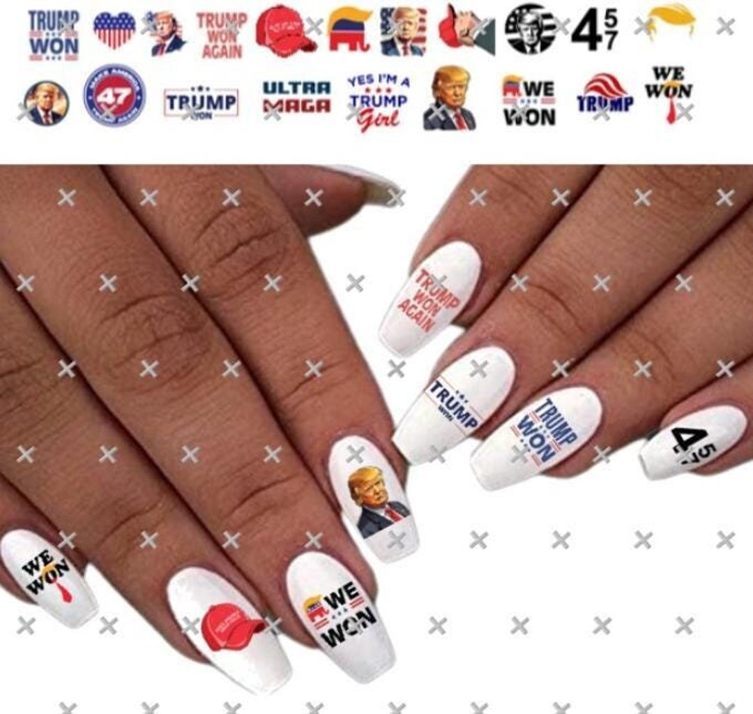 TRUMP WON!! Make Your Manicure Great Again! DIY Trump 2024 Nail Decals ...