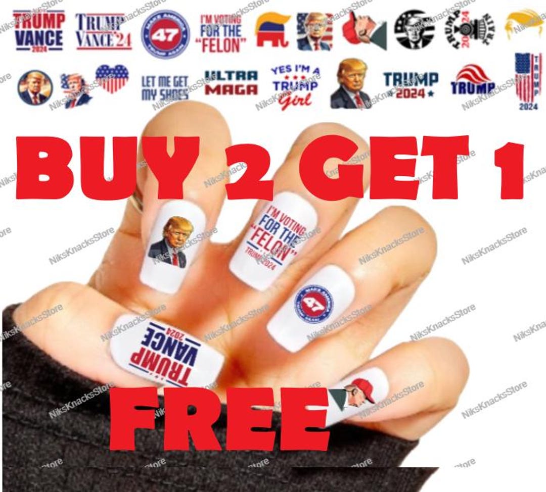 2024 Trump Vance MAGA Election DIY Manicure Nail Art Set. Buy 2 Sets ...