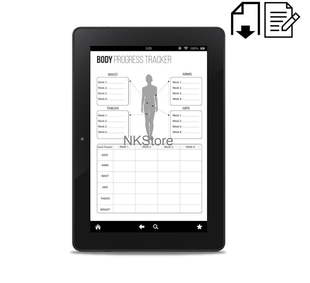 Digital Fitness Body Progress Tracker Journal • Ready to Download for ...
