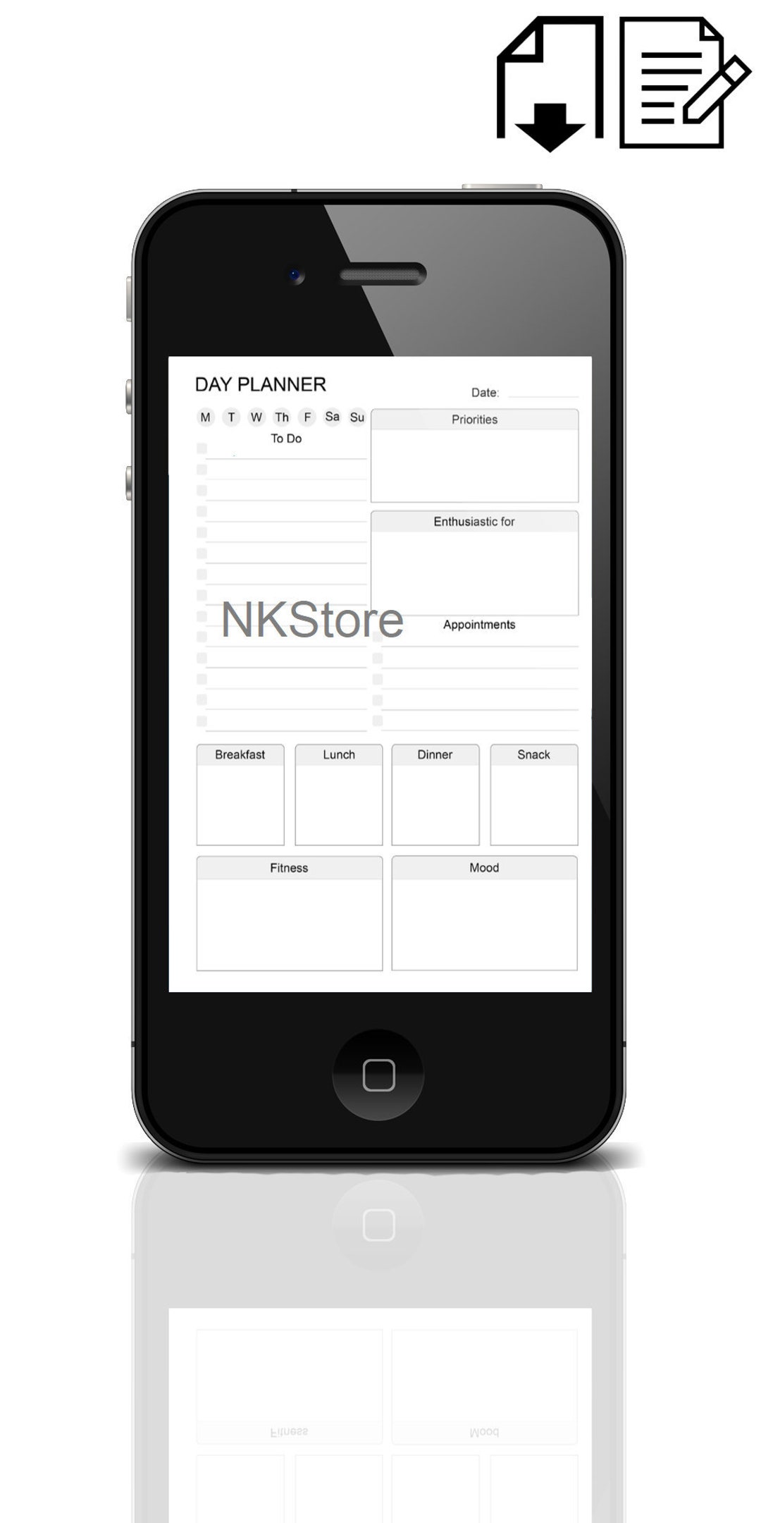 Digital Day Planner Chart • Ready to Download for Your Laptop, Ipad ...