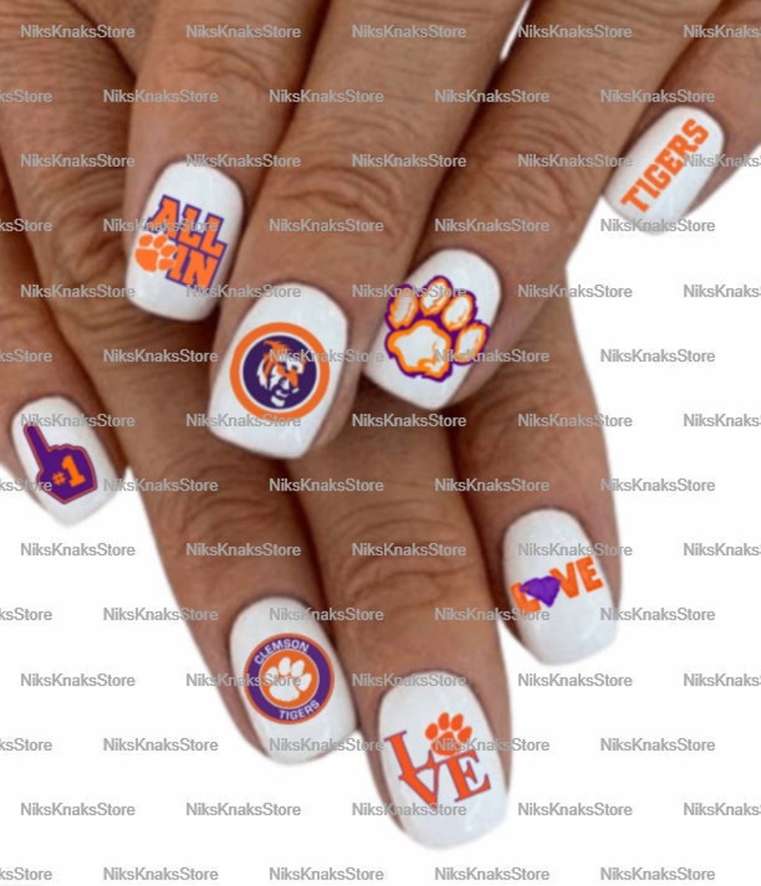 Clemson University Tigers Nail Art Decals FREE SHIPPING. Do It Yourself ...