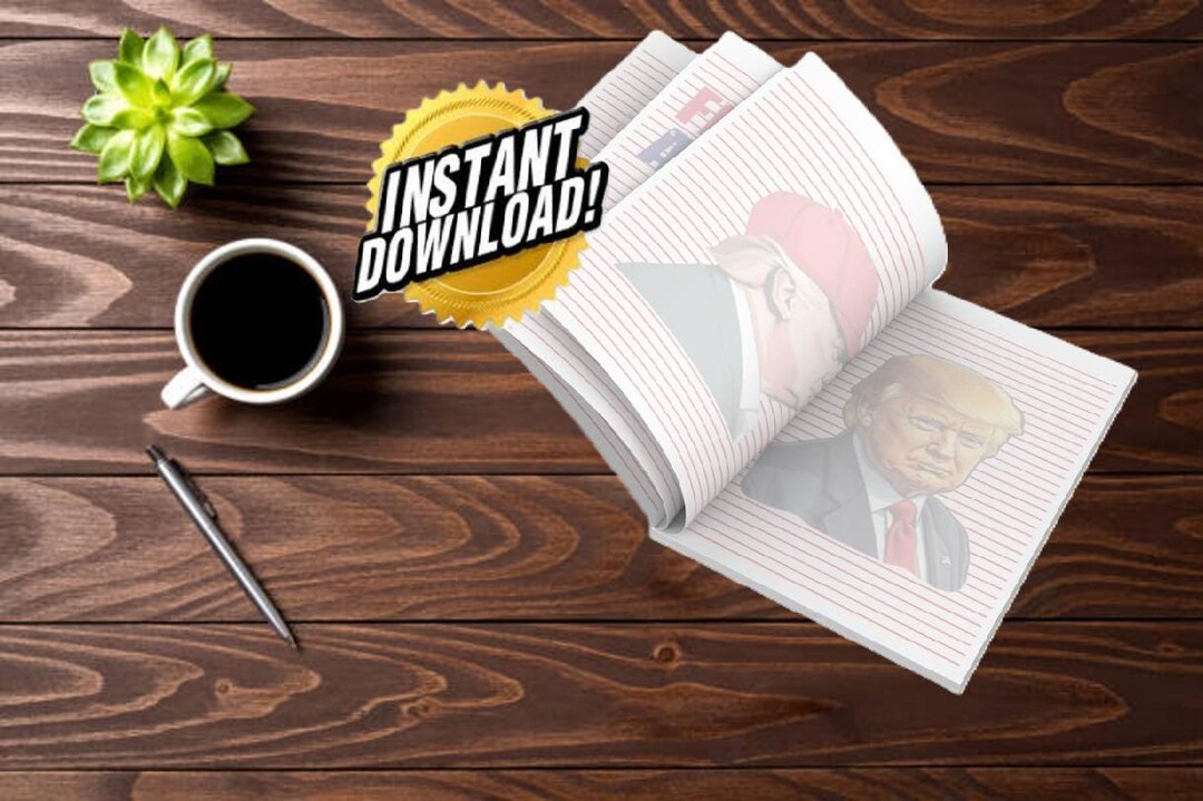 Printable Trump 2024 Notebook Stationery. 7 Different Designs Print ...