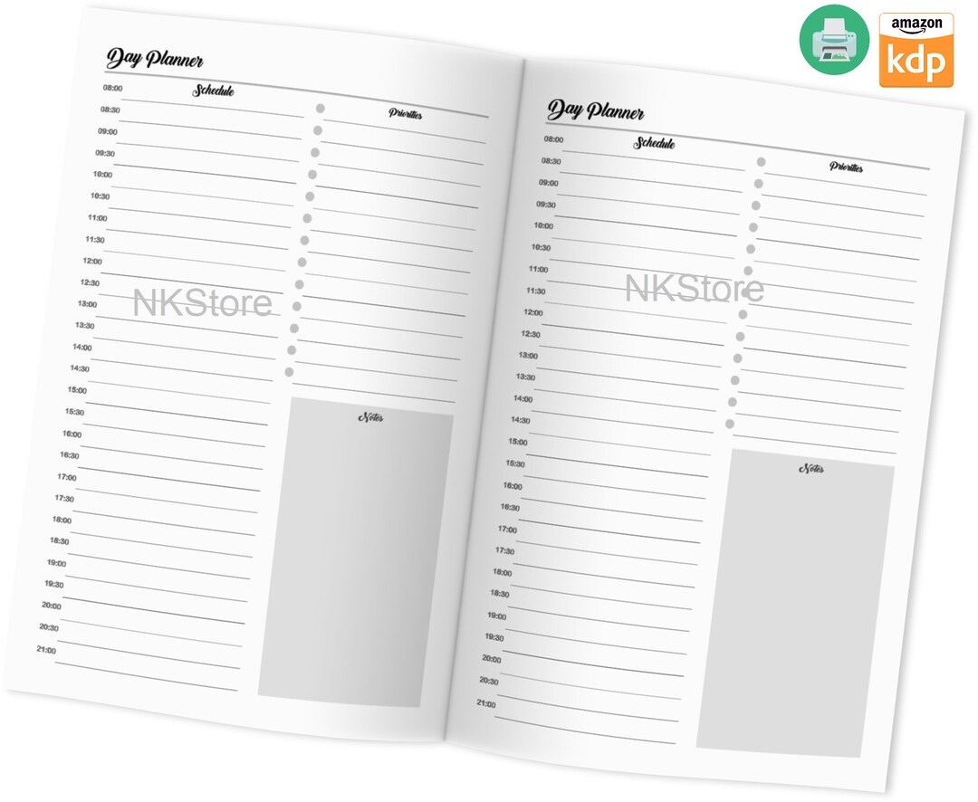 Digital Download Low Content KDP Interior Insert Printable Day Planner ...
