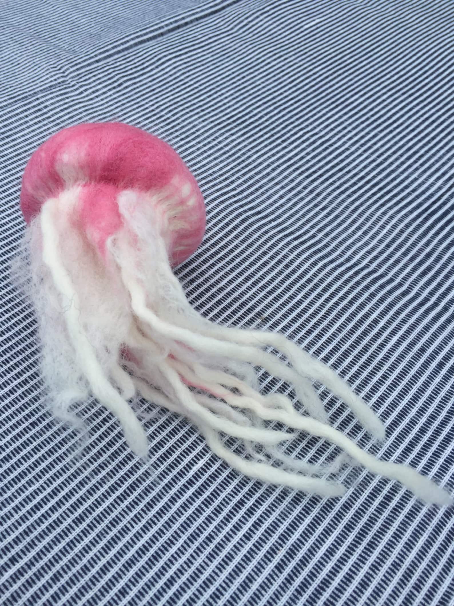Cute Colourful Hanging Jellyfish. Wet Felted and Needle Felted. Hangs ...
