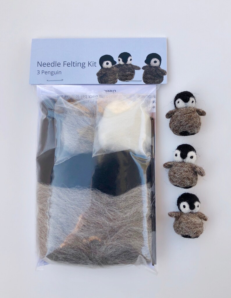 Make Your Own Baby Penguin Kit Makes 3. Needle Felting DIY - Etsy