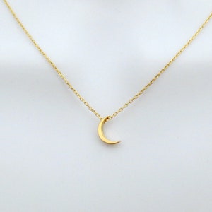 Small Crescent Moon Necklace, Dainty Moon Necklace, Cute Moon Necklace ...