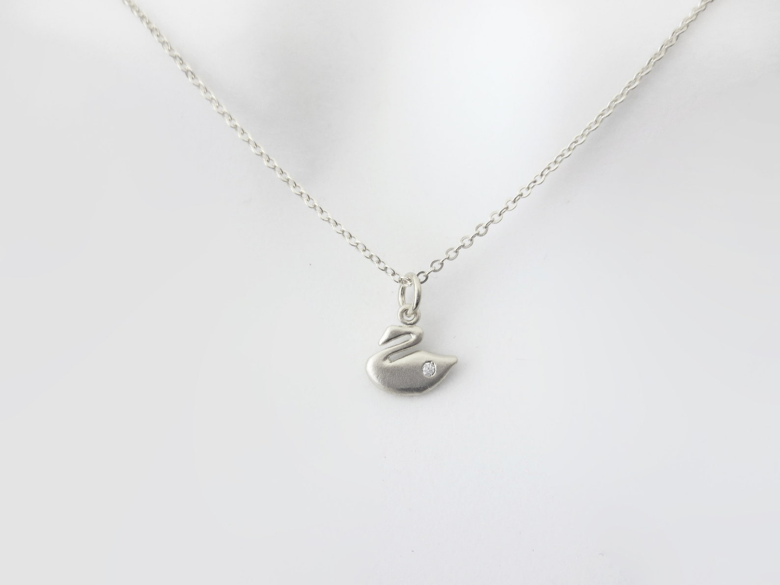 Cubic Necklace Swan Necklace Gold Necklace Silver Necklace Birthday ...