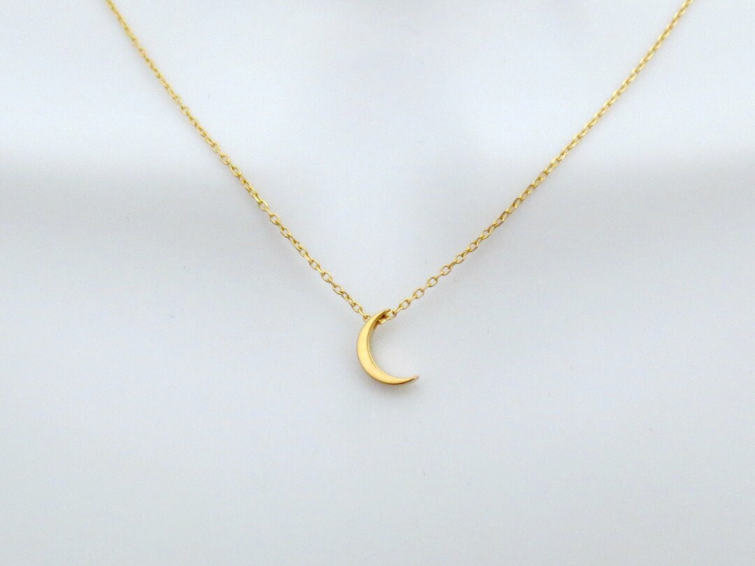 Small Crescent Moon Necklace, Dainty Moon Necklace, Cute Moon Necklace ...