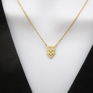 Inverted Triangle Necklace, Triangle Necklace, Geometric Necklace ...