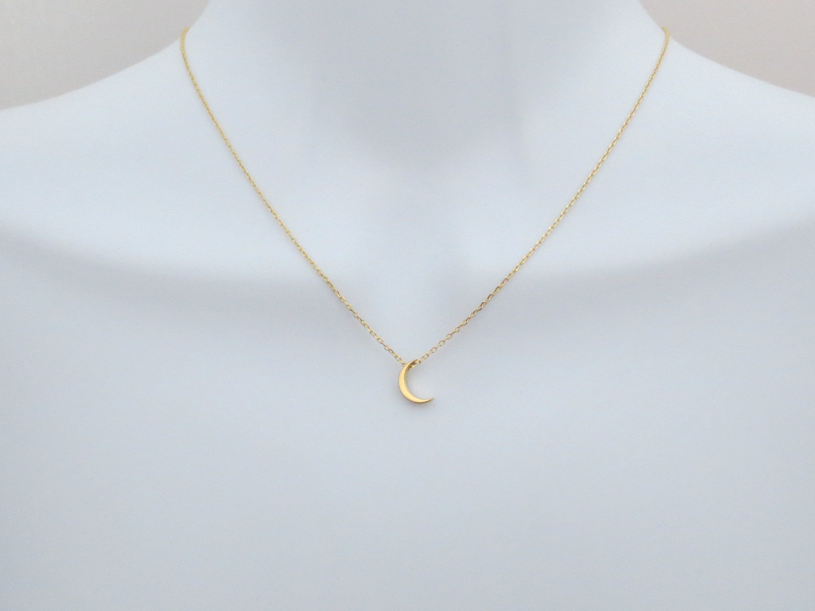 Small crescent moon necklace Dainty moon necklace Cute moon | Etsy