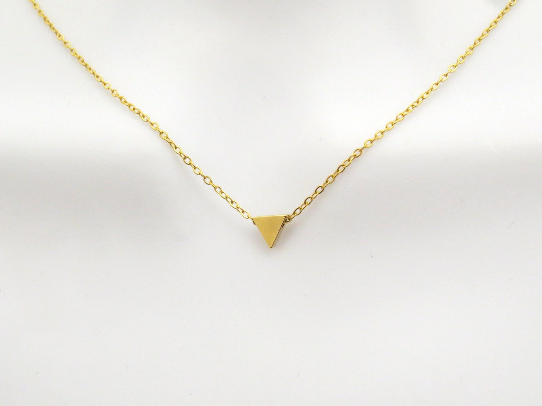 Triangle Necklace, Tiny Triangle Necklace, Minimalist Necklace ...