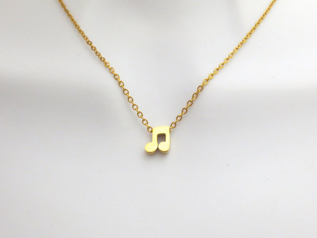 Music Note Necklace, Music Necklace, Music Jewelry, Music Note Charm ...