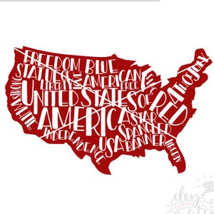 United States of America SVG Typography Clipart | USA | Cut File | SVG ...