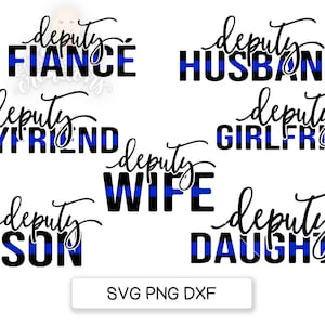 Deputy Title SVG Bundle - Thin Blue Line - Law Enforcement Wife - Etsy