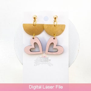 Heart Cutout Valentine Earring SVG - SVG Laser Earring File - Laser Cut ...