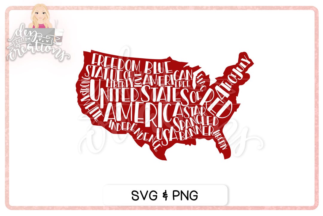 United States of America SVG Typography Clipart | USA | Cut File | SVG ...
