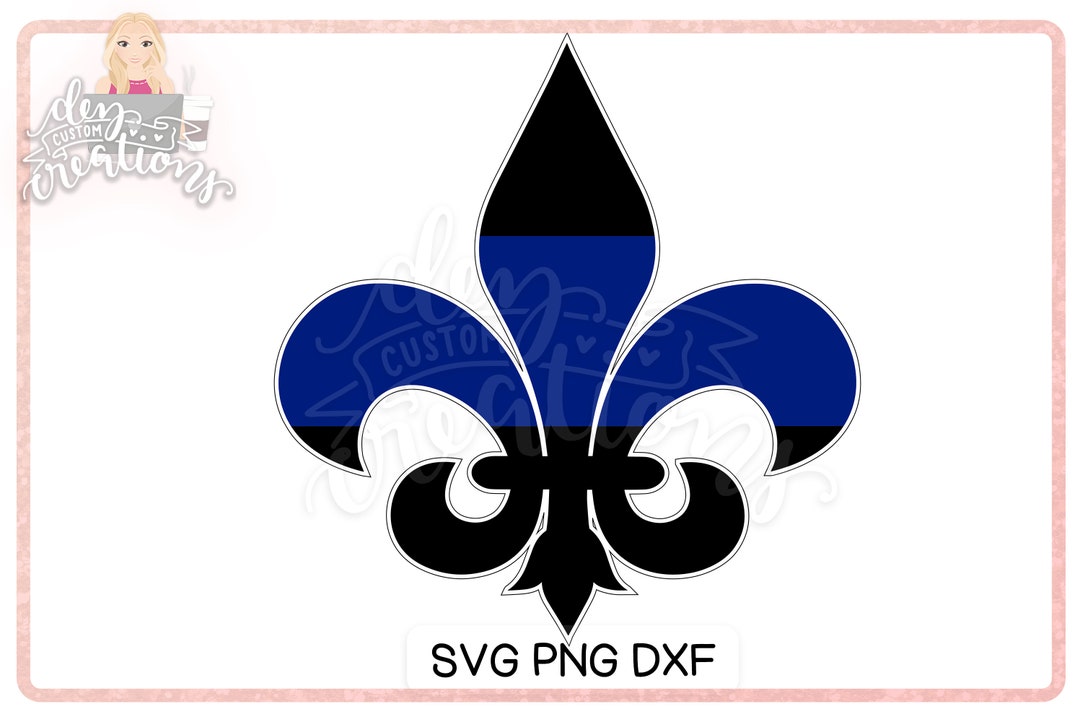 Fleur-de-lis Thin Blue Line Police SVG for Cricut - Law Enforcement Cut ...