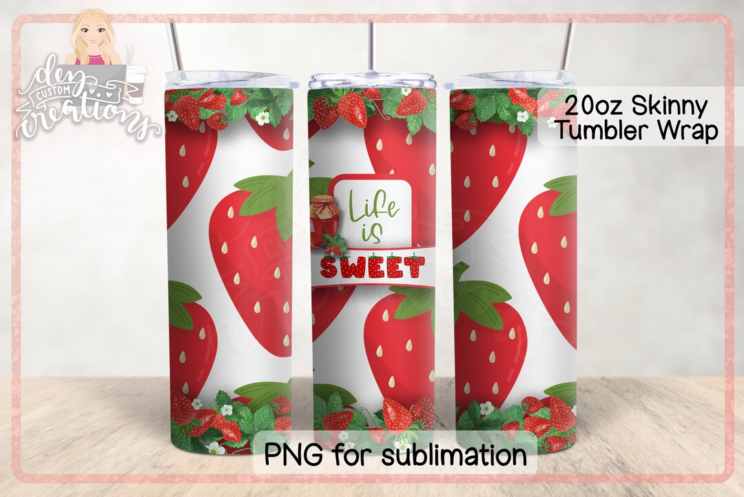 Strawberry Tumbler Wrap Sublimation Design - PNG - Etsy