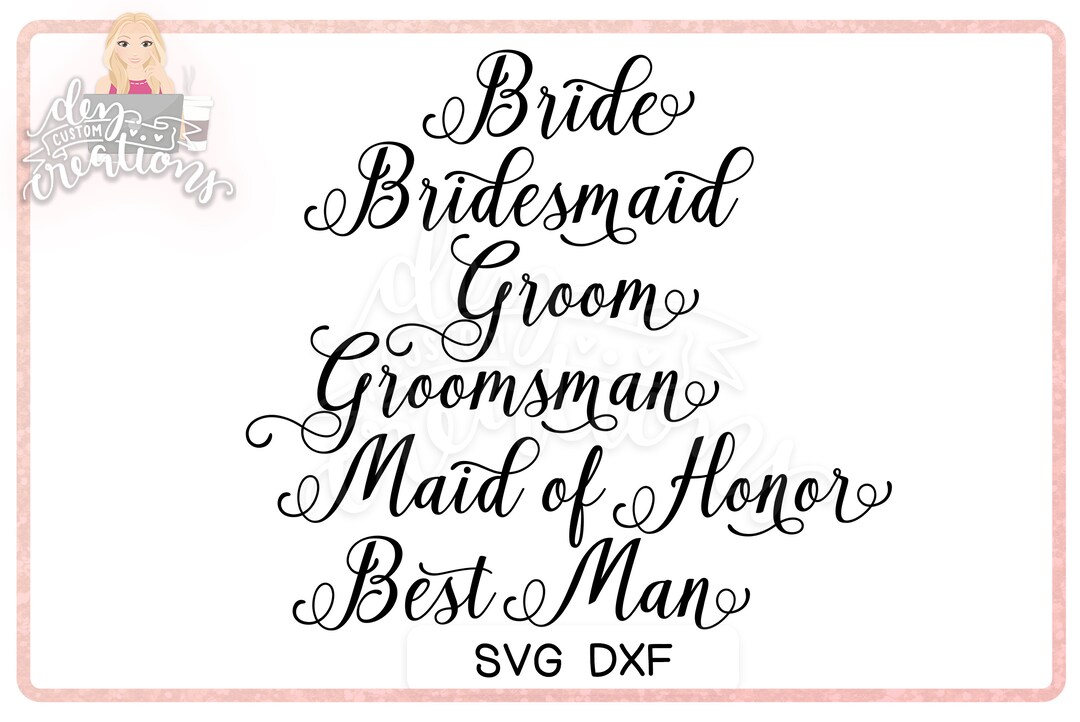 SVG Bridal Party Titles Set #3 - SVG for Cricut - Etsy