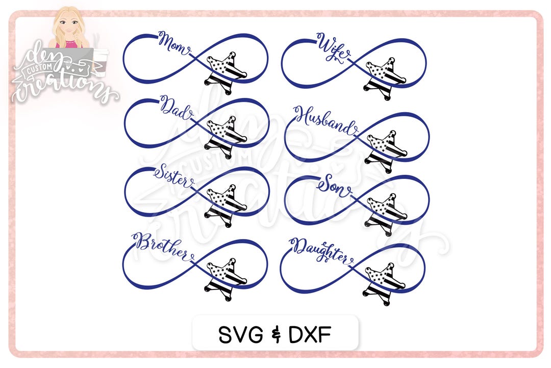 Police Wife Infinity SVG: Thin Blue Line Star Design (digital Download ...