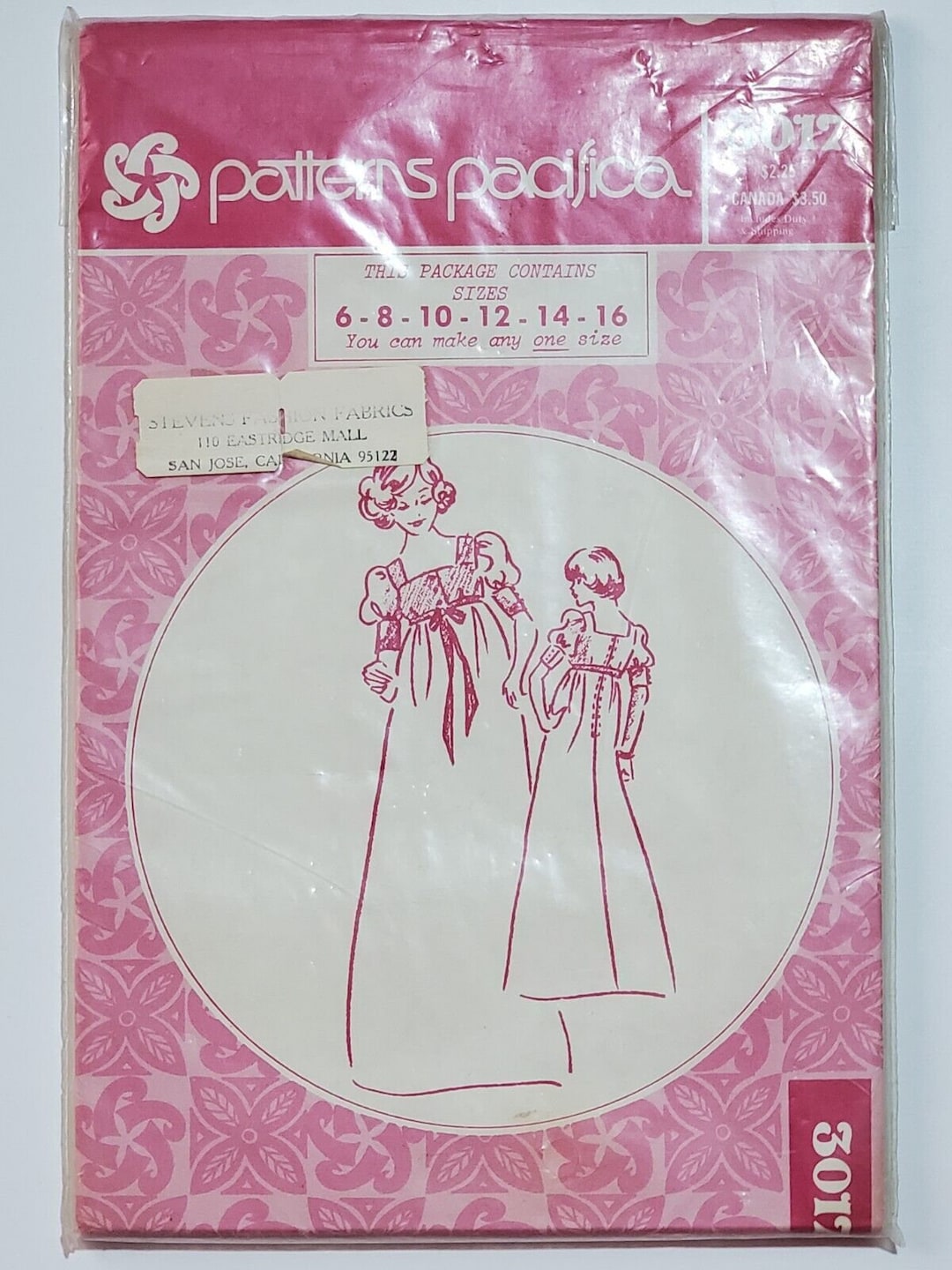 Vintage Patterns Pacifica Sewing Pattern 3017 Sizes 6-16 Uncut Factory ...