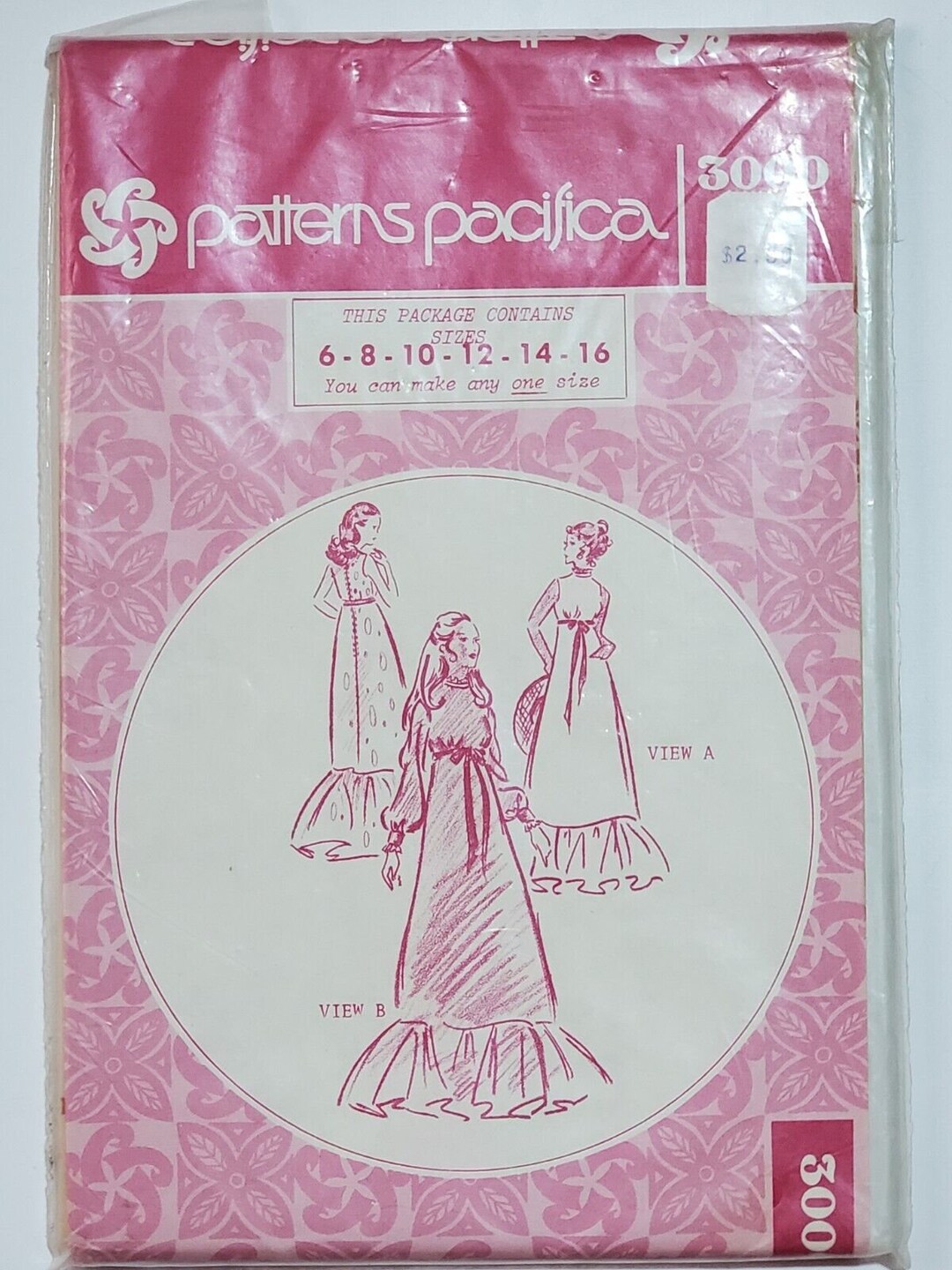 Vintage Patterns Pacifica Sewing Pattern 3000 Sizes 6-16 Uncut Factory ...