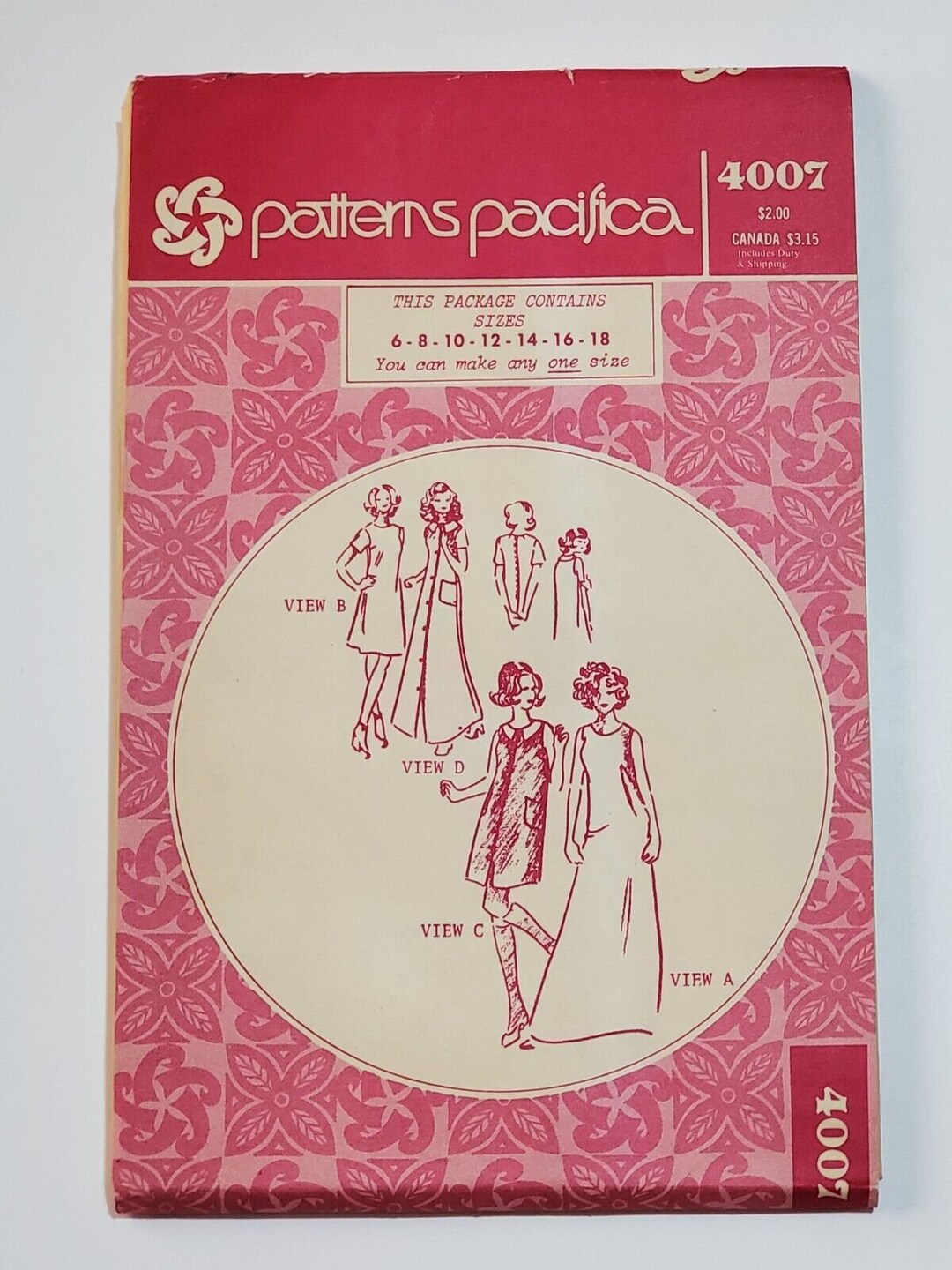 Vintage Patterns Pacifica Sewing Pattern 4007 Sizes 6-18 Uncut Factory ...
