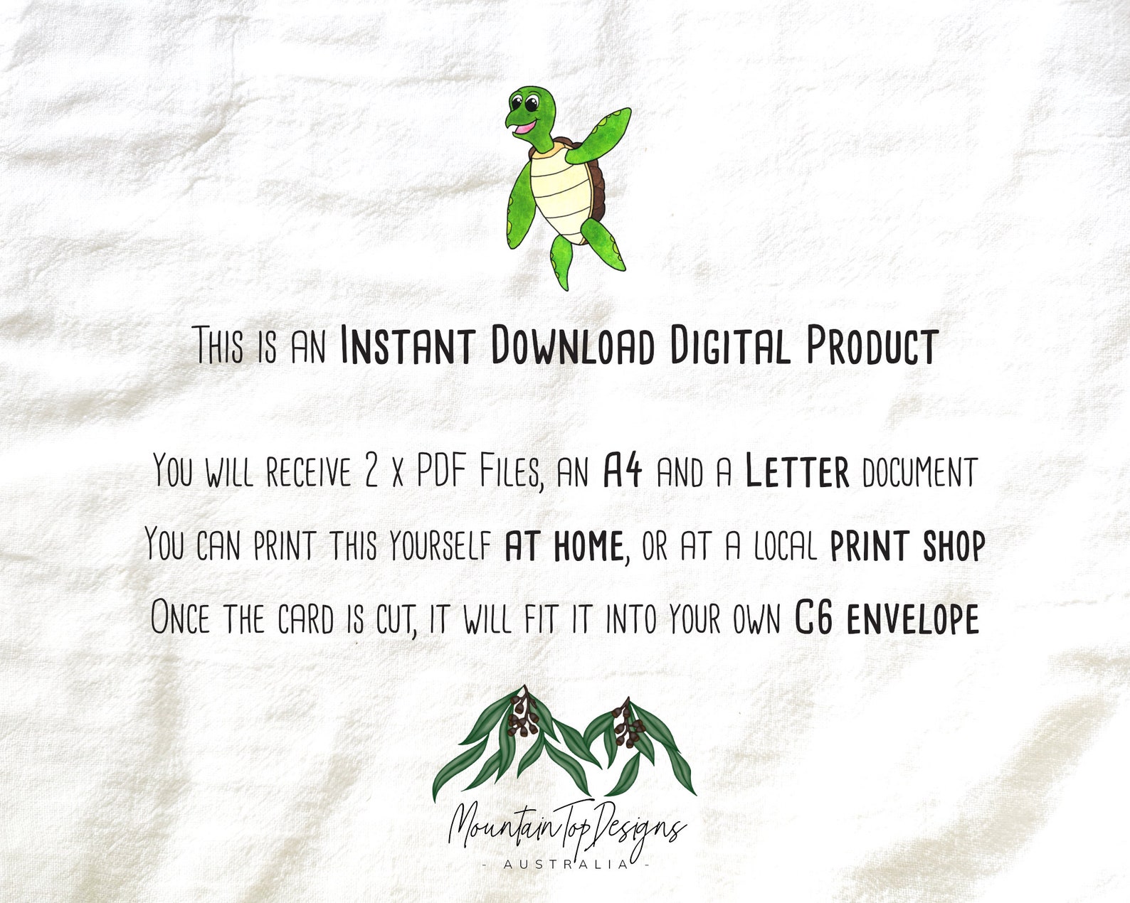 Printable Goodbye Turtle Catch Ya Later Australian Animal Watercolour ...