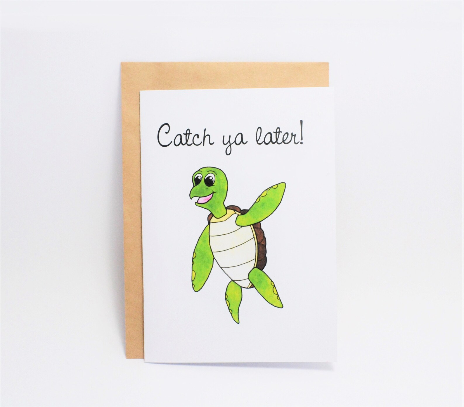Cute Turtle Goodbye Farewell Greeting Card Australian Animal | Etsy