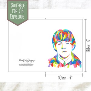 Printable Paul Mccartney Beatles Rainbow Watercolour Greeting Card ...