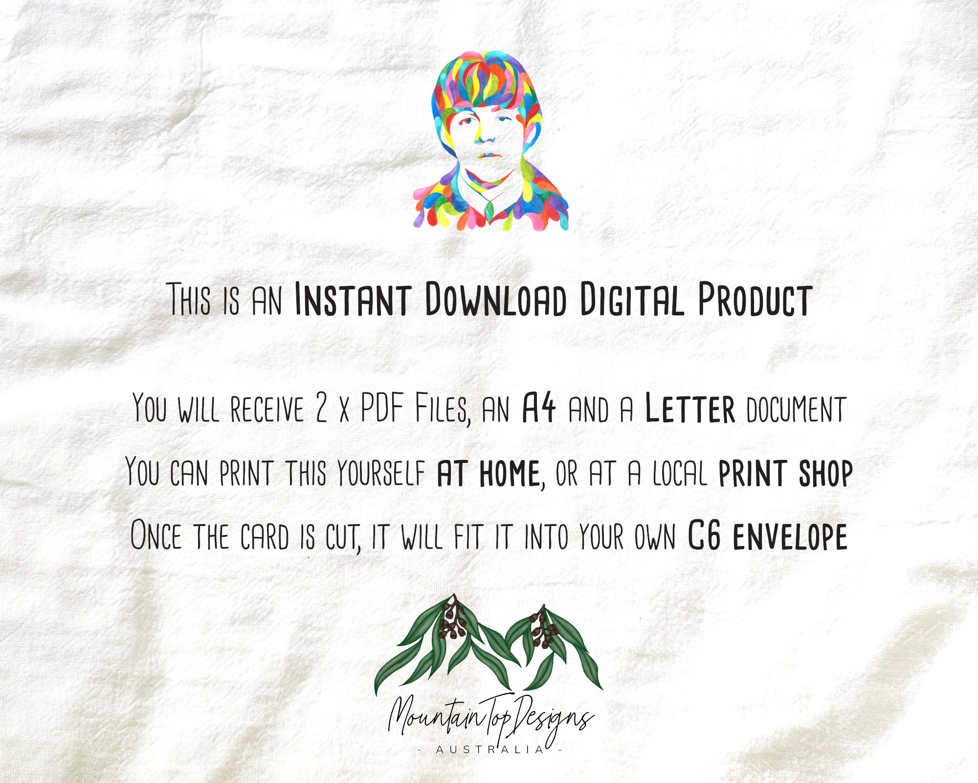 Printable Paul Mccartney Beatles Rainbow Watercolour Greeting Card ...