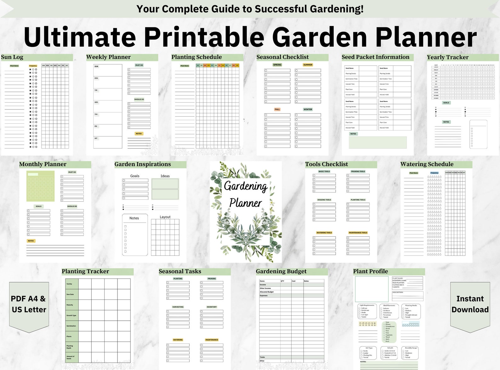 Gardening Planner Printable, Garden Planning, Plant Planner, Garden ...