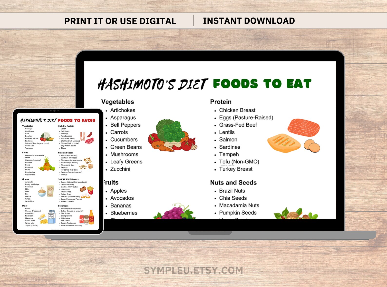 Hashimoto Diet Food List for Thyroid Diet Meal Plan, Hashimoto's Diet ...