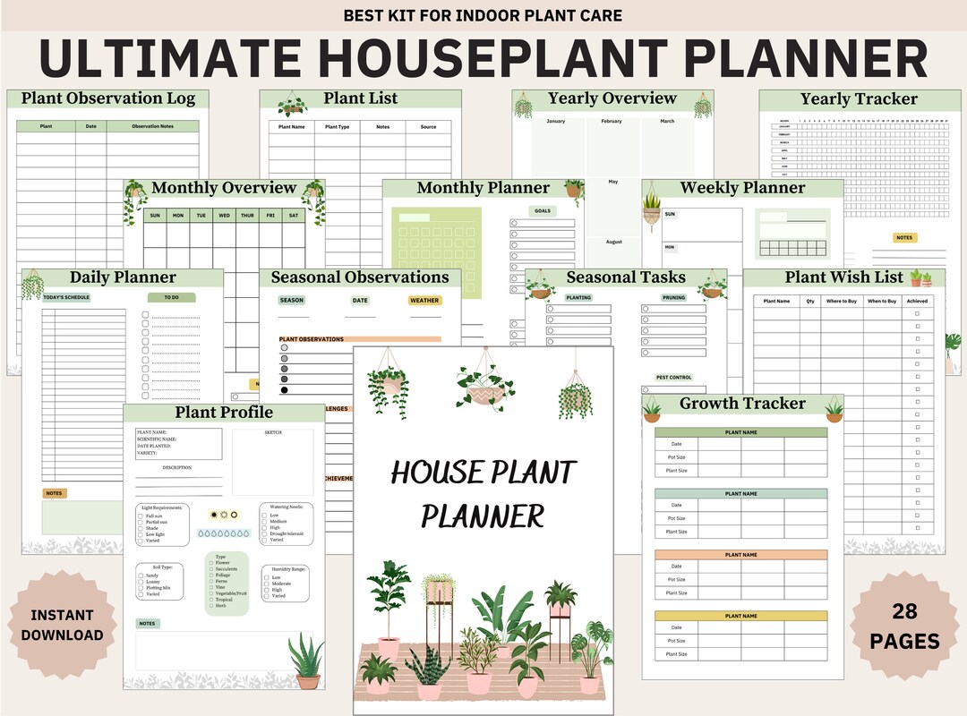 Houseplant Planner Printable House Plant Journal Printable - Etsy