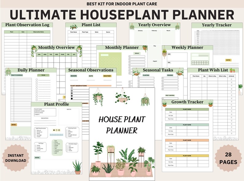 Houseplant Planner Printable, House Plant Journal, Printable Plant Care ...