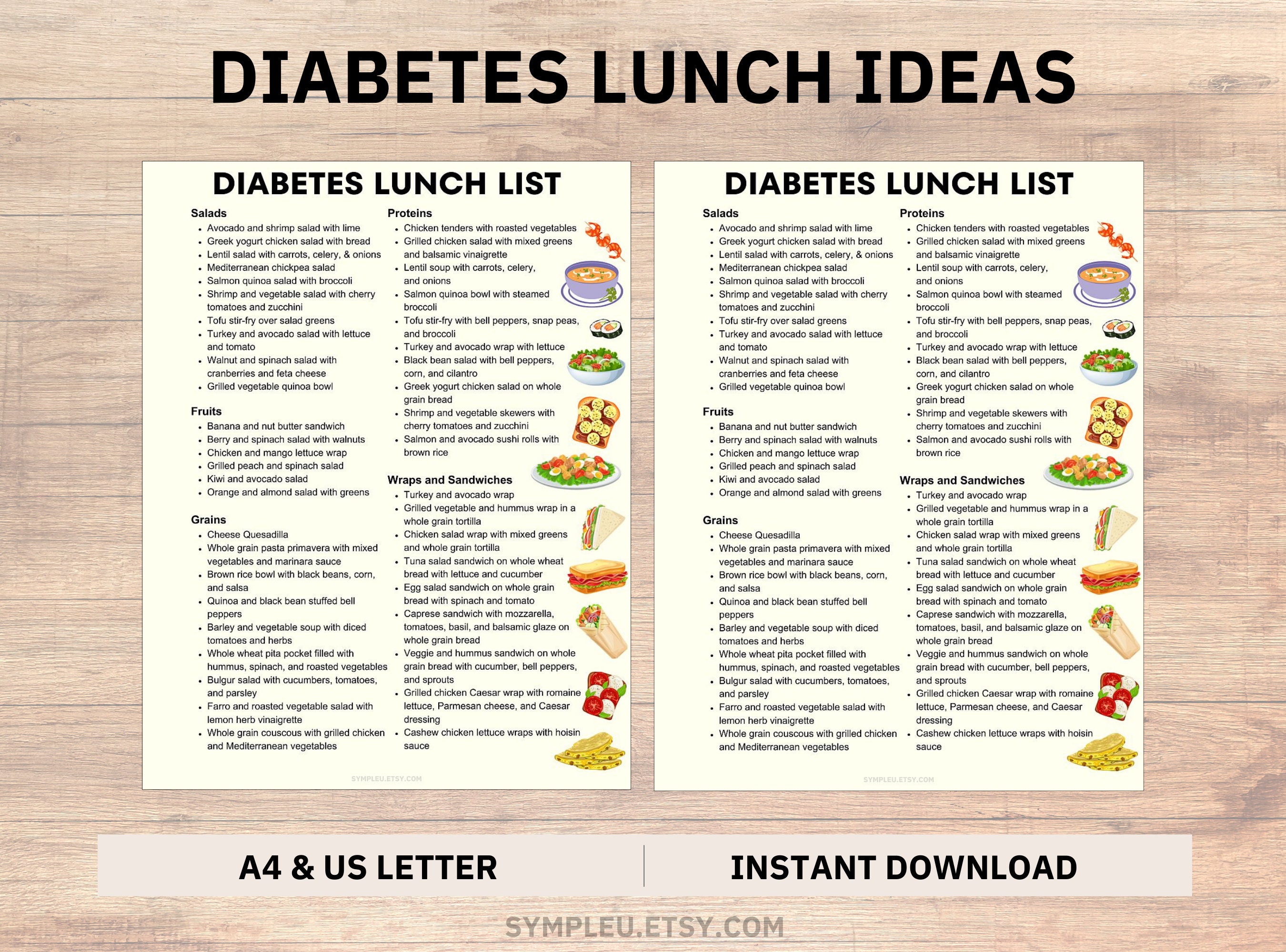 Diabetic Lunch List, Diabetes Lunch Ideas, Diabetes Food List, Diabetic ...