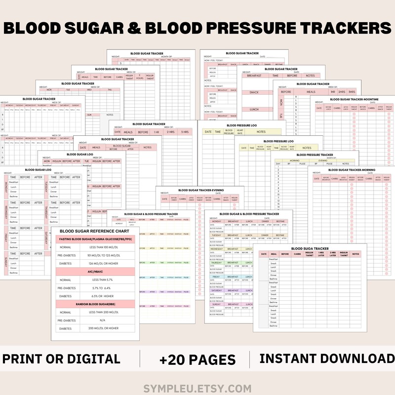 Blood Sugar Tracker - Etsy