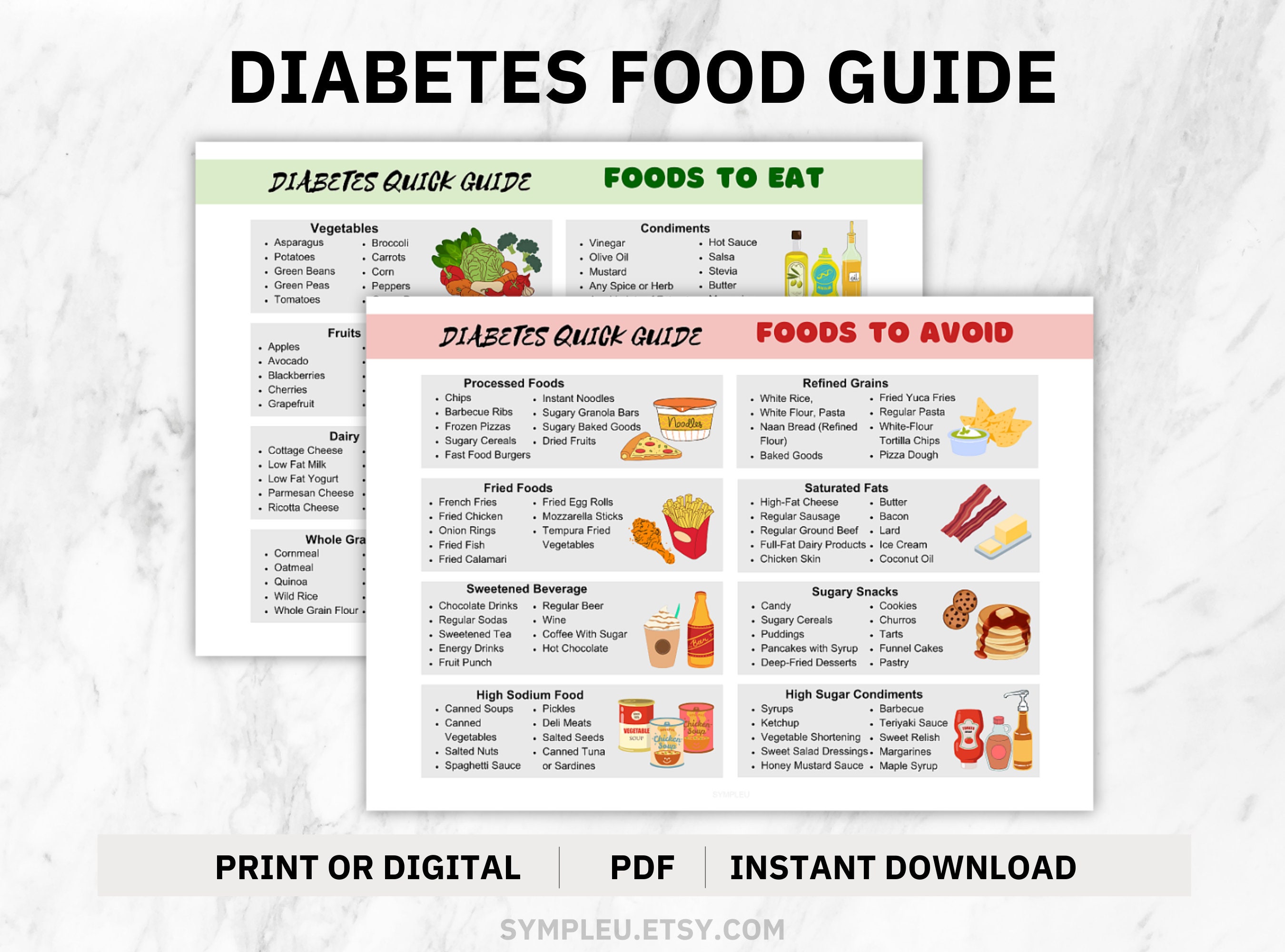 Diabetes Food List, Diabetic Food Chart, Diabetes Food Guide, Diabetic ...