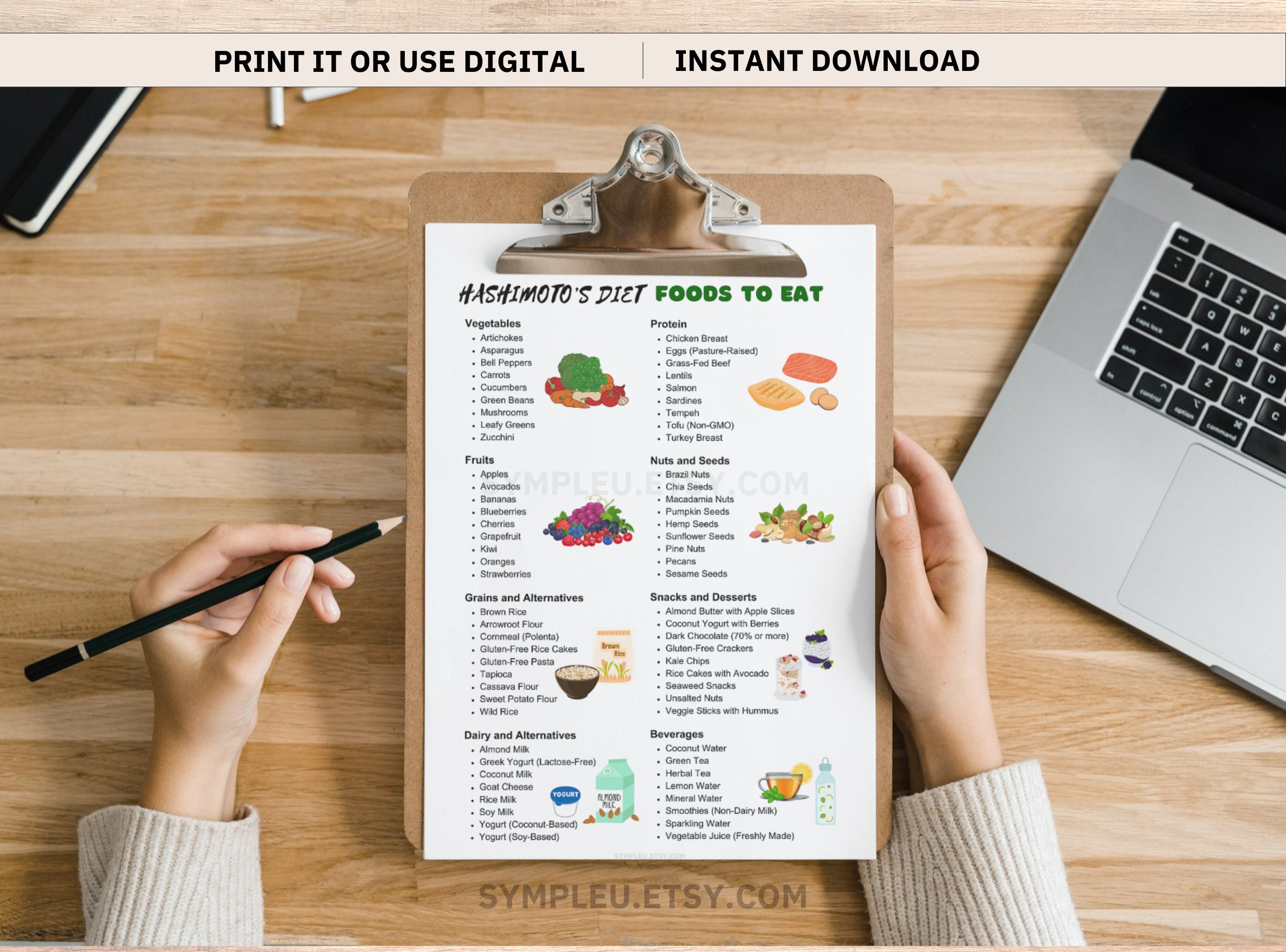 Hashimoto Diet Food List for Thyroid Diet Meal Plan, Hashimoto's Diet ...
